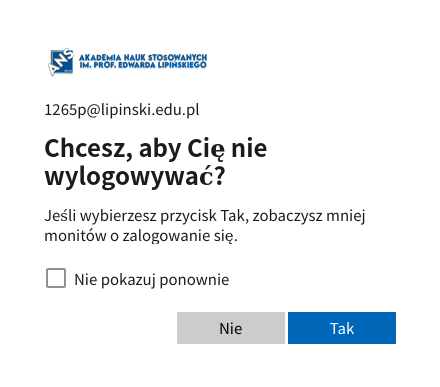 Przysposobienie e-learningowe: Logowanie się do Microsoft 365